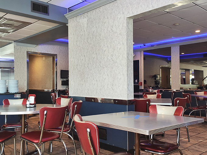 Red vinyl chairs that have cradled generations of Pennsylvanians through first dates, family breakfasts, and morning-after recoveries.