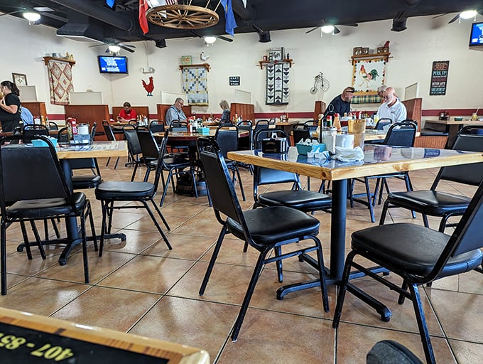 Where breakfast dreams come true. Those empty chairs aren't waiting—they're daring you to claim your spot in this comfort food sanctuary.