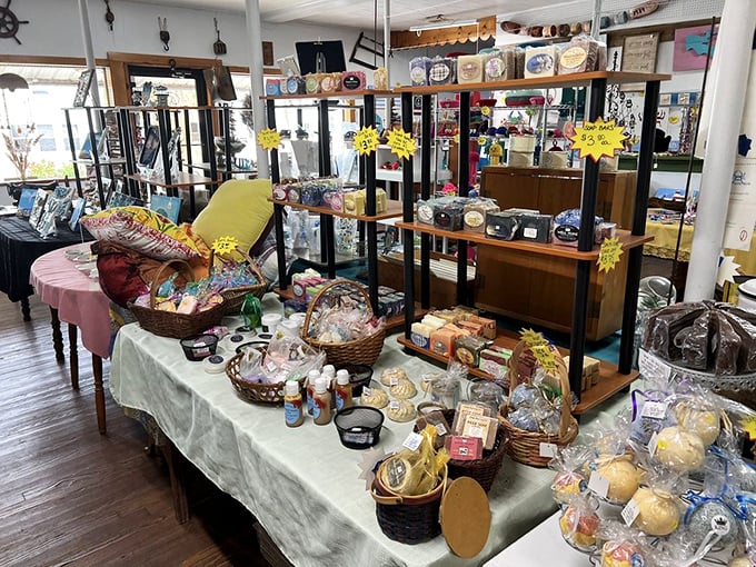 Beyond cakes, the shop offers a treasure trove of island-made crafts and souvenirs – proof that creativity thrives in isolation.