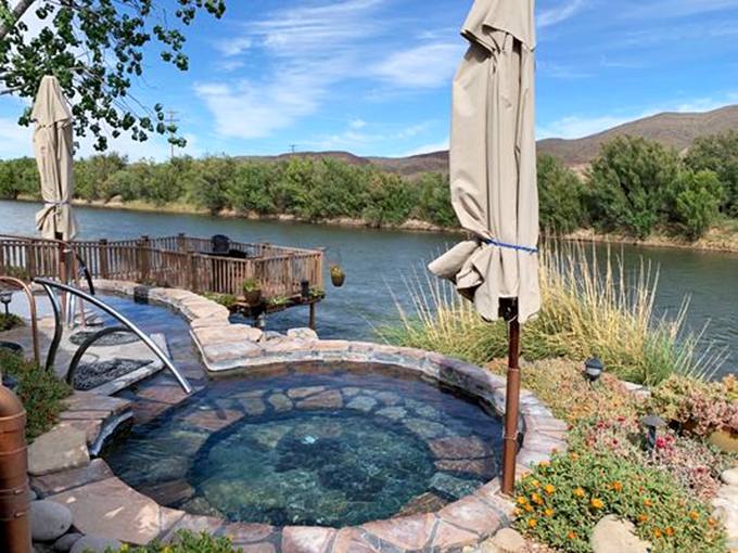 This riverside hot spring might be the closest thing to heaven – mineral-rich waters, desert flowers, and the Rio Grande flowing just steps away.