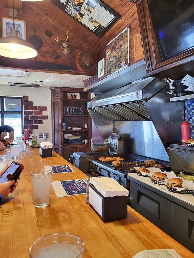 Where the magic happens. The open kitchen layout means you're not just eating the food—you're experiencing its creation.