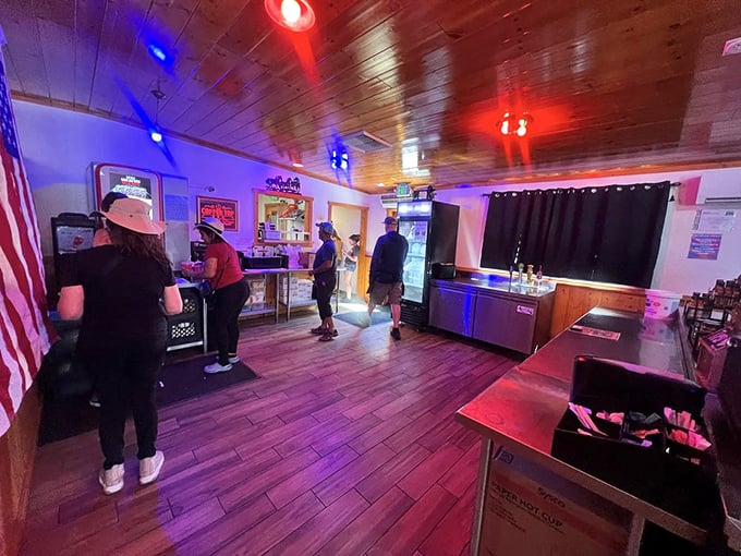 The ordering area feels like a friendly outpost where barbecue pilgrims gather to receive their smoky rewards after a long journey.