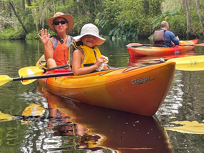 Kayaking through Fernandina's waterways is like being in a nature documentary where you're both the star and the audience. The tannic water reflects the paddlers like nature's own mirror.