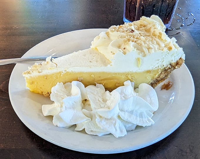 This key lime pie strikes the perfect balance between sweet and tart—like finding the ideal beach spot that's both sunny and breezy.