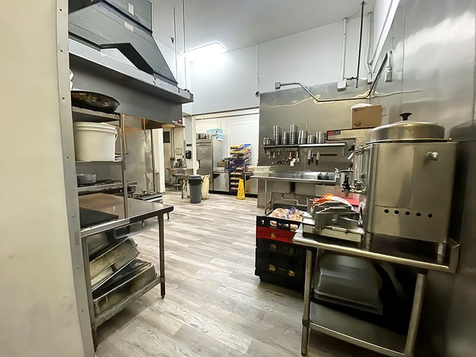 9. The kitchen sanctum—where short-order magic happens with the precision of a well-rehearsed jazz quartet.