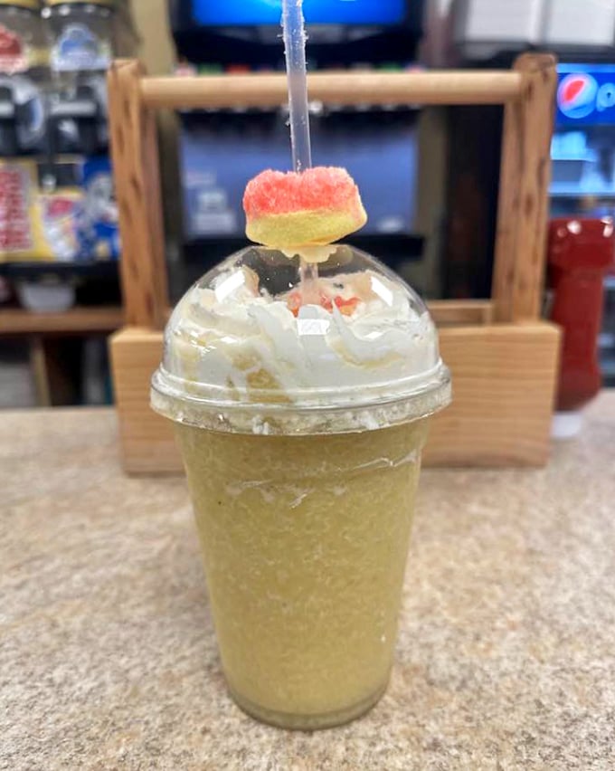 This isn't just a smoothie – it's summer captured in a cup, topped with a candy life preserver for your morning sweet tooth.