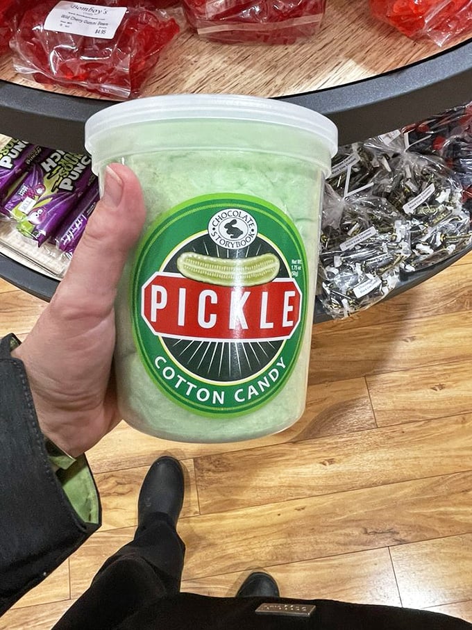Pickle cotton candy proves that Bomboy's isn't afraid to walk on the wild side. It's the culinary equivalent of wearing socks with sandals—oddly compelling.