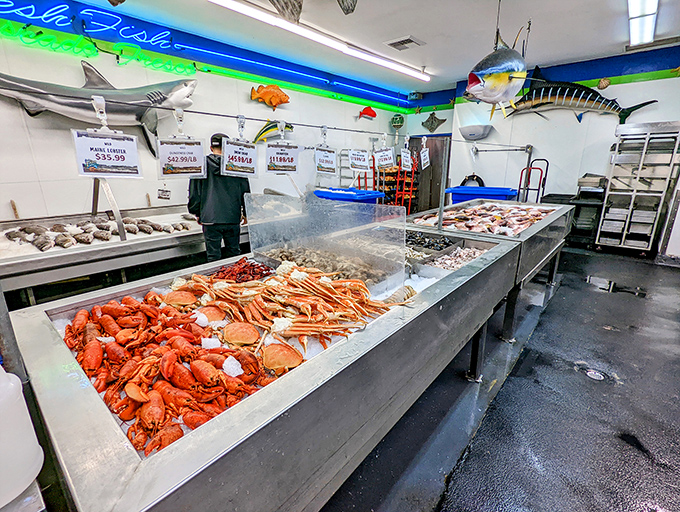 Where seafood dreams begin. This gleaming counter of ice-nestled treasures is like a jewelry store for people who prefer eating their valuables.