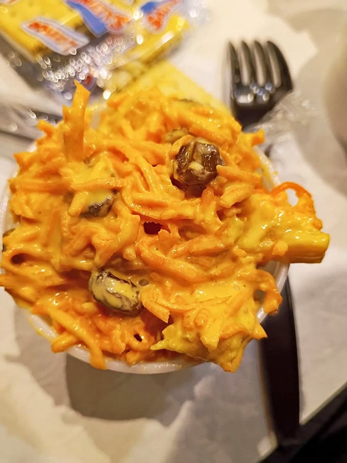 This isn't just mac and cheese with seafood – it's a golden marriage of comfort and luxury that makes you wonder why all mac and cheese isn't made this way.