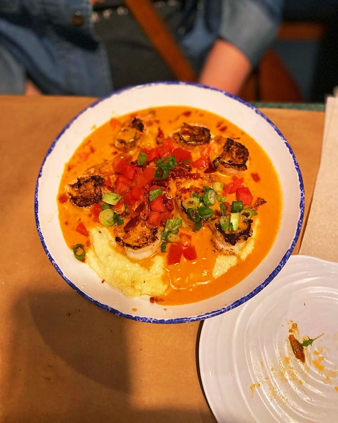 Shrimp and grits – where Gulf crustaceans lounge on a creamy Southern pillow. Comfort food that's dressed for a night out.