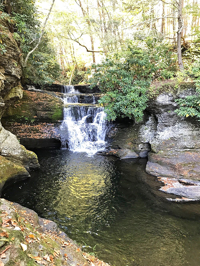 Smaller cascades tease hikers with glimpses of the spectacular finale waiting just ahead.