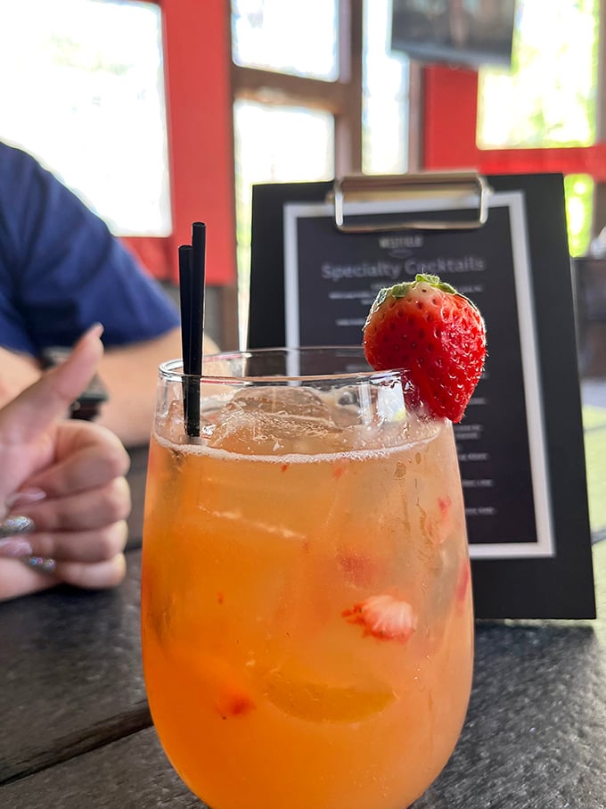 A strawberry cocktail that tastes like summer vacation in a glass, complete with fresh fruit that counts as your daily serving, right?