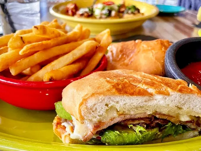 This torta isn't just a sandwich—it's a commitment. Golden, crispy bread embracing layers of deliciousness that require both hands and napkins.