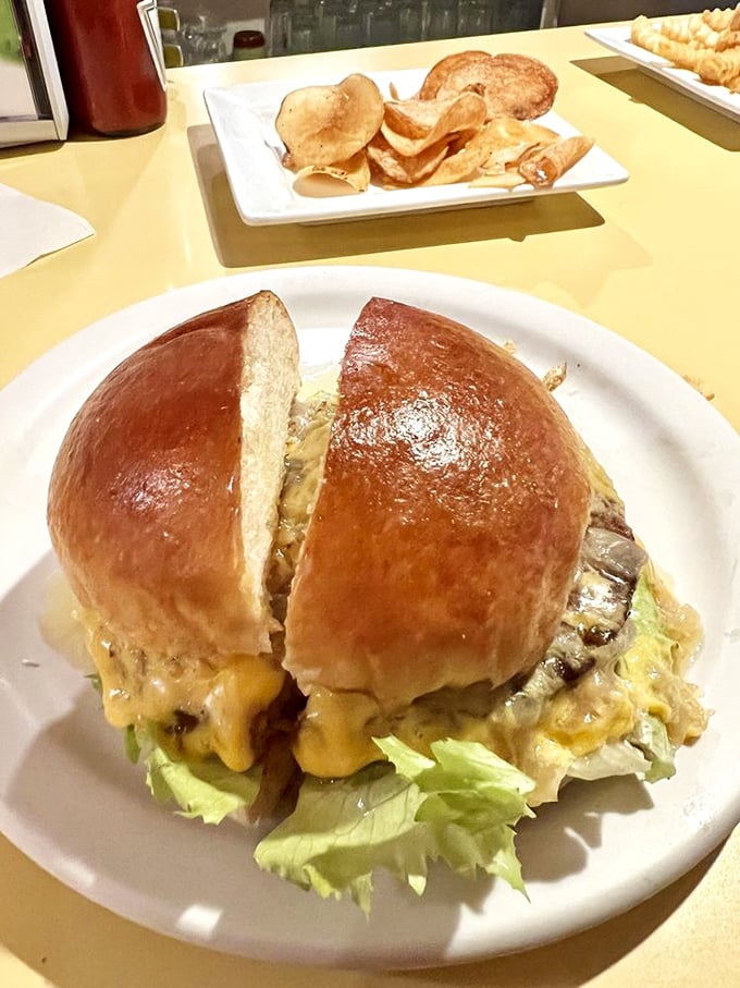 Even the veggie burger gets the royal treatment. In Wisconsin, plant-based doesn't mean pleasure-deprived—note that glorious brioche bun.