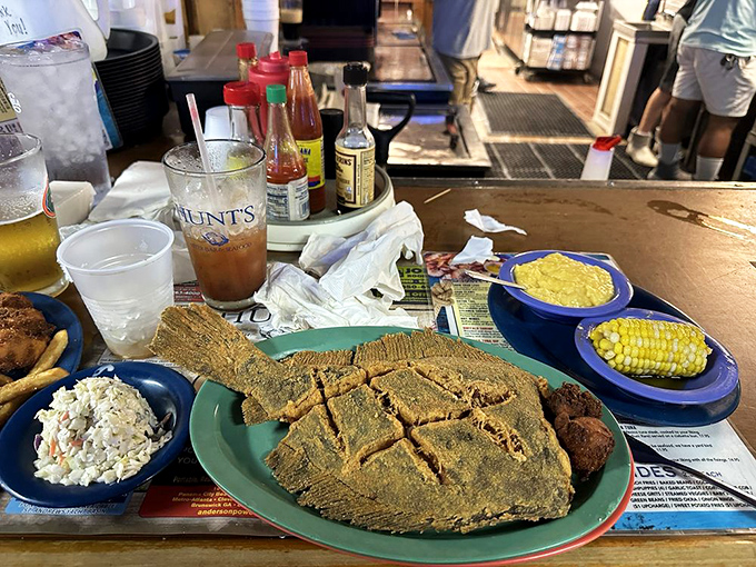 This whole flounder is the seafood equivalent of a mic drop—dramatic presentation, perfect execution, and it feeds the eyes before it feeds the stomach.