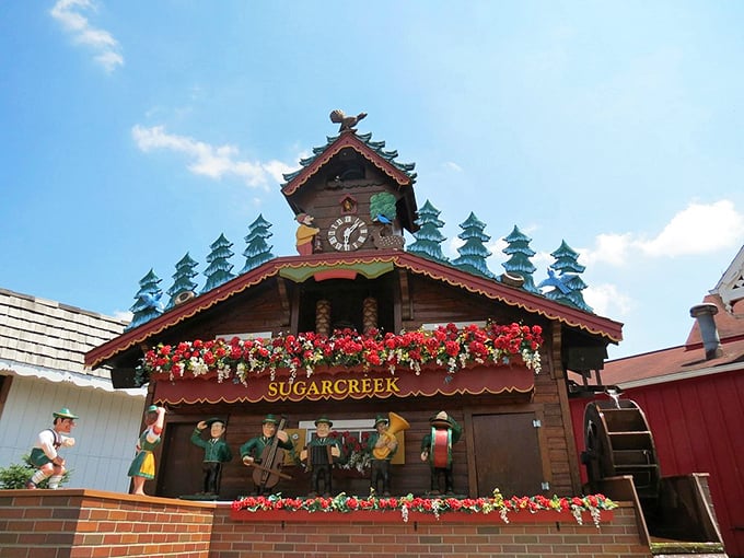 Sugarcreek's World's Largest Cuckoo Clock doesn't just tell time—it puts on a show that makes your smartphone's alarm seem downright inconsiderate by comparison.
