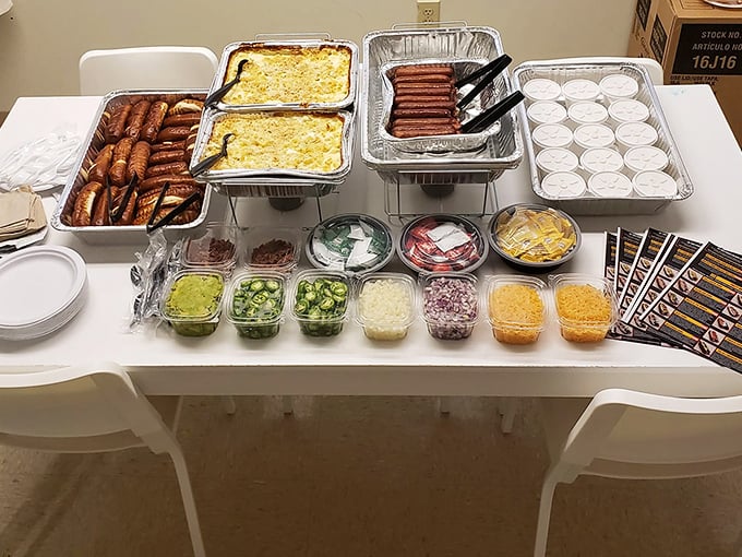 A hot dog bar fit for royalty—where every topping is a potential crown jewel for your beefy throne. Build-your-own bliss awaits.