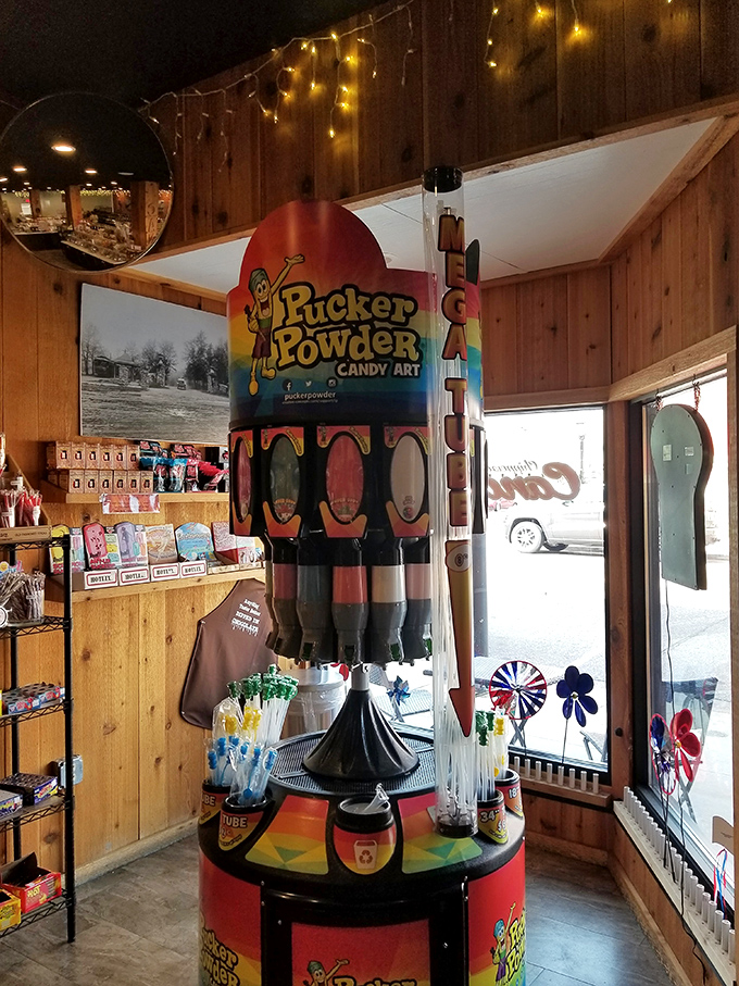 The Pucker Powder station: where kids become mad scientists and parents pretend not to notice the inevitable sugar rush.