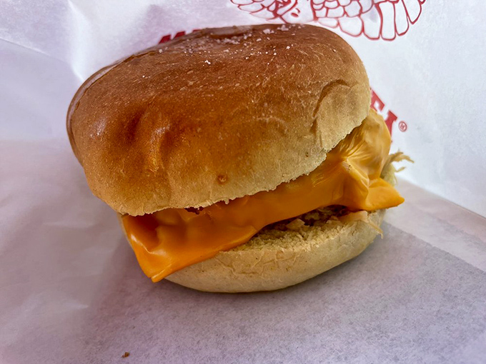 Sometimes the classics just hit right – a perfectly proportioned cheeseburger with melty American cheese on a toasted bun. No Instagram filter needed.