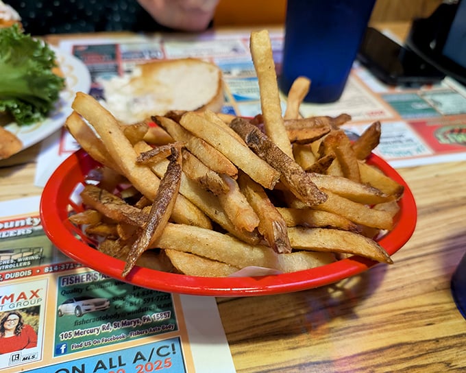 These aren't just fries – they're golden ambassadors of potato perfection. Crispy outside, fluffy inside, and impossible to stop eating.