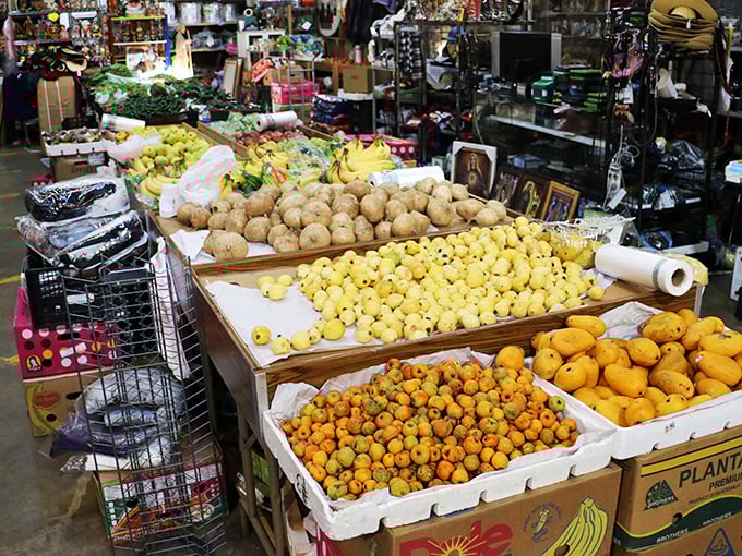 The produce section—where shopping for dinner ingredients becomes an unexpected detour during your hunt for vintage comic books.