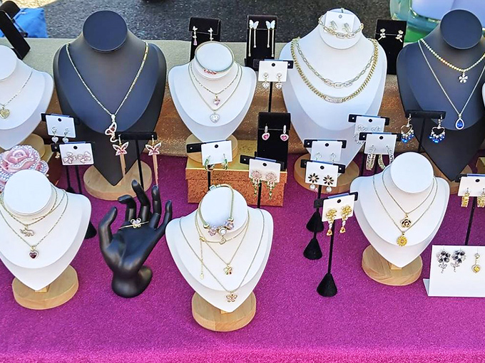 Treasure island for the accessory enthusiast—where butterfly pendants and delicate chains await their moment to transform an outfit from ordinary to memorable.