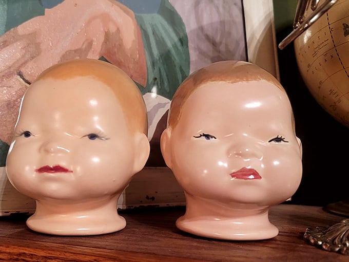 These vintage ceramic doll heads have been waiting patiently to either complete someone's collection or star in your next indie horror film.