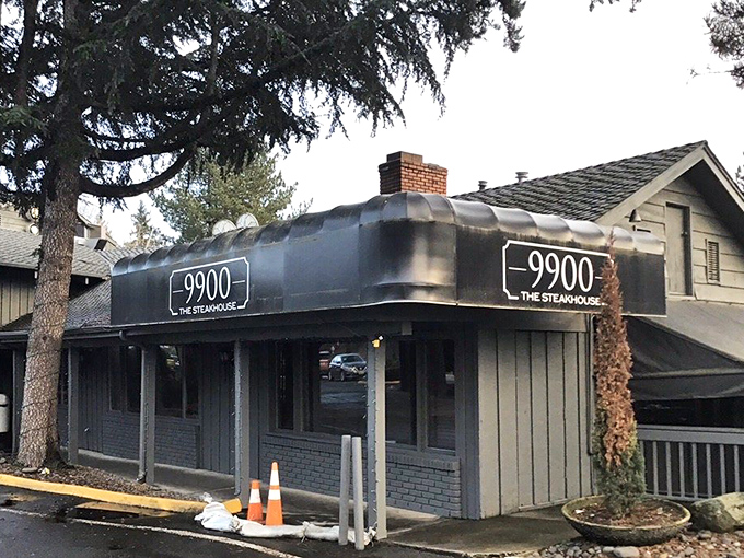 The Steakhouse at 9900's understated exterior hides one of Portland's best-kept steak secrets – sometimes books and steaks shouldn't be judged by covers.