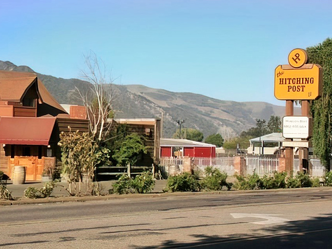 Mountains frame the Hitching Post II – a pilgrimage site for steak lovers and "Sideways" fans alike.