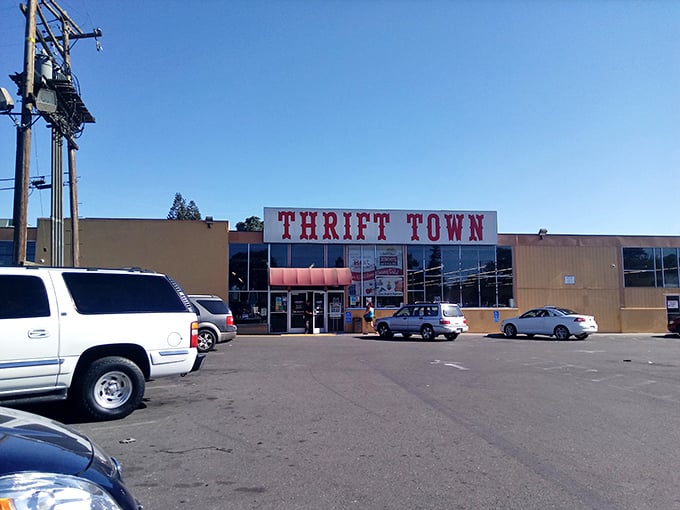 Under clear blue skies, Thrift Town awaits its next wave of treasure hunters. Where patience and persistence pay off in unexpected discoveries.
