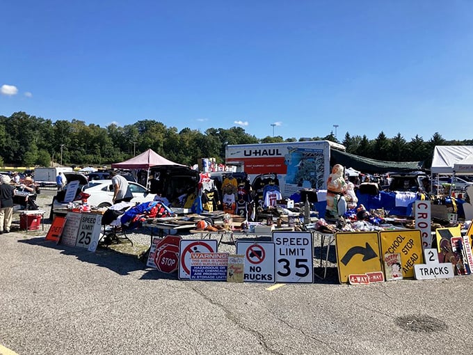 The sprawling landscape of Trader Jack's on a perfect Pennsylvania summer day—where treasure hunting becomes an Olympic sport for the determined bargain seeker.