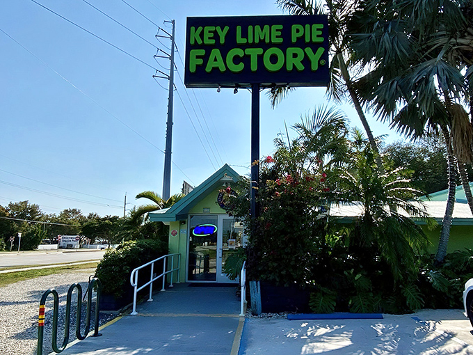 The lime-green building with its bold sign is like a beacon for dessert pilgrims traveling the Overseas Highway. Paradise found at mile marker 91.2!