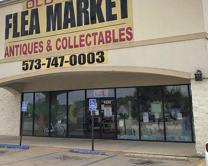 The unassuming exterior of Old Time Flea Market in Farmington hides a treasure trove within. Like finding a secret portal to nostalgia itself.