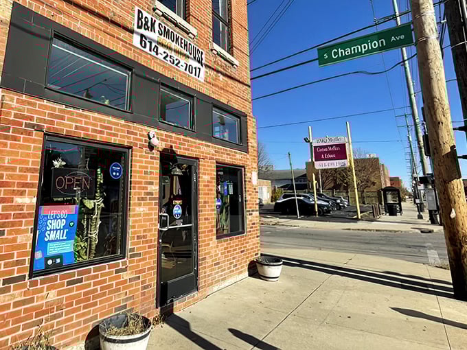 The unassuming brick exterior of B&K Smoke House on Champion Avenue hides Columbus's worst-kept barbecue secret. Follow your nose—it knows where the good stuff is.