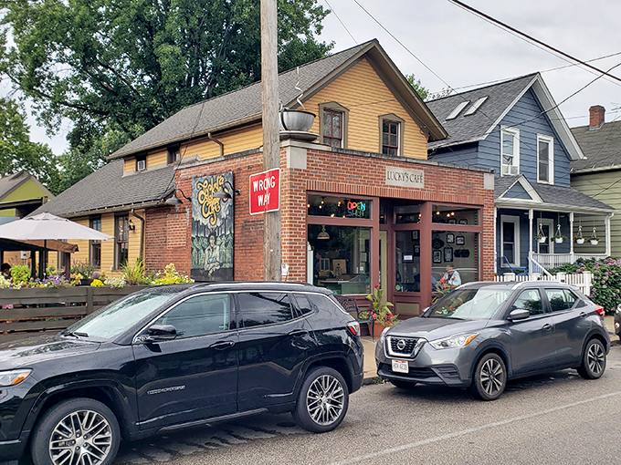 The unassuming yellow brick exterior of Lucky's Café in Cleveland's Tremont neighborhood hides culinary treasures that locals line up for every weekend.