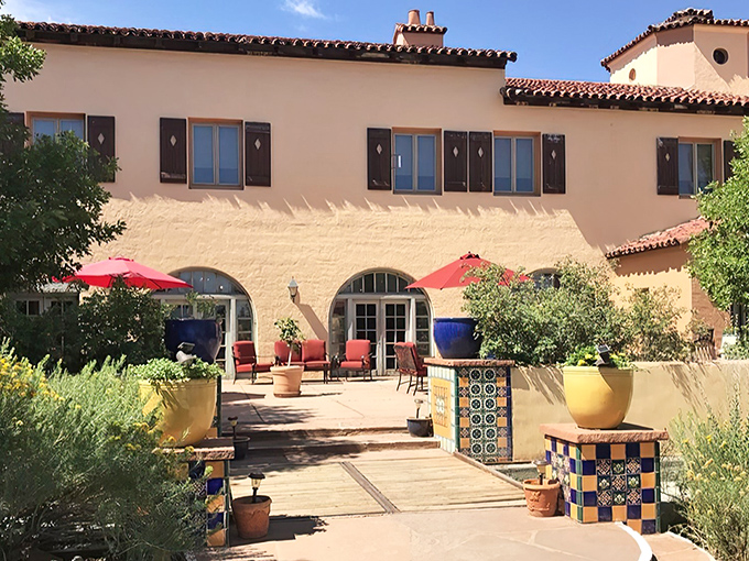The pink adobe walls of La Posada Hotel glow in the Arizona sunshine, a desert mirage that actually delivers on its promise of culinary excellence.