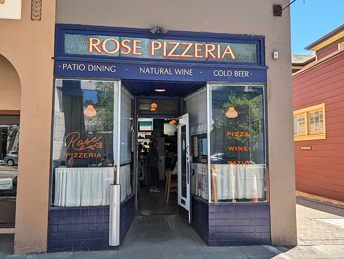 Rose Pizzeria's unassuming storefront hides Berkeley's best-kept pizza secret – sometimes the greatest treasures come in simple packages.