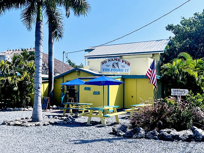 The bright yellow facade with its "YOU FOUND IT" sign feels like discovering buried treasure—just with better food and fewer shovels required.