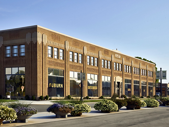 The Art Deco façade isn't just a building—it's a time machine disguised as architecture. Indiana's automotive palace beckons with promises of chrome and glory.