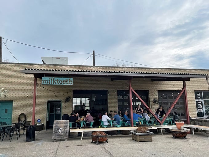 The unassuming exterior of Milktooth belies the culinary magic within. This former auto shop now fixes hunger pangs instead of carburetors.