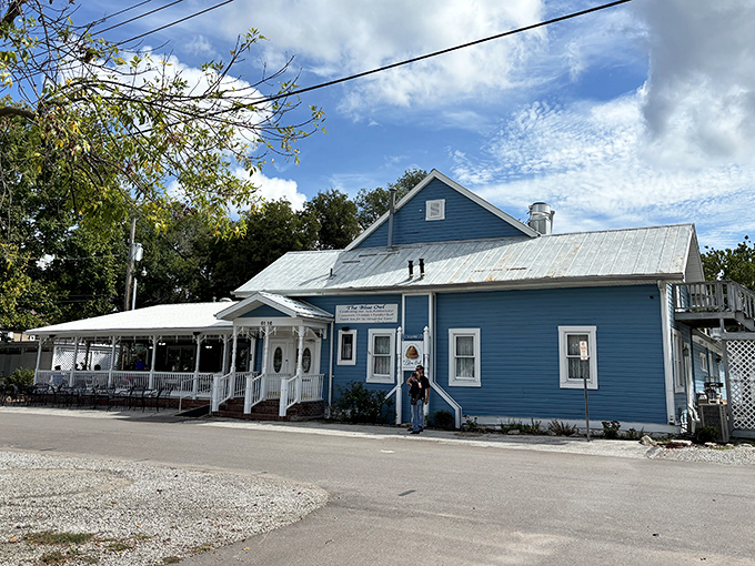 This charming blue clapboard building might look unassuming, but inside awaits a Missouri culinary institution that's worth every mile of your journey.
