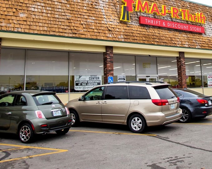 The wooden-shingled facade of MAJ-R Thrift beckons like a siren song to bargain hunters. This unassuming exterior houses treasures beyond imagination.