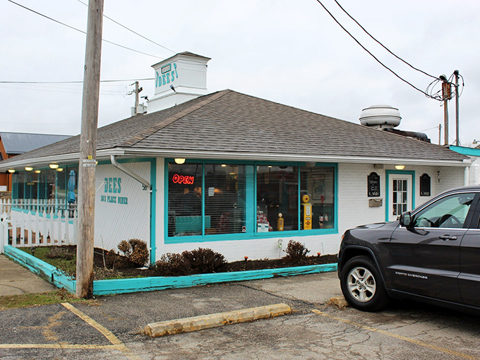 The unassuming exterior of Dee's 50's Place hides a time portal to simpler days. That turquoise trim is your first clue that nostalgia awaits inside. 