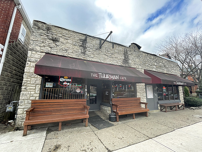 The unassuming stone facade of The Thurman Cafe hides Columbus' worst-kept secret: burgers so legendary they've achieved cult status in Ohio's capital.