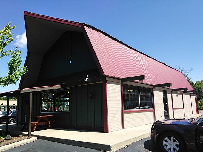 That iconic red roof isn't just architecture—it's a beacon of burger hope for hungry Daytonians seeking comfort food paradise.