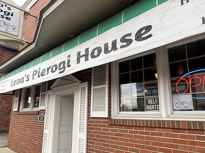 The unassuming exterior of Lena's Pierogi House proves once again that culinary treasures often hide behind the most modest facades. Eastern European magic awaits inside!