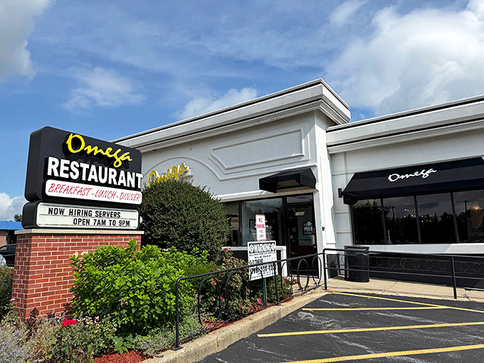 The unassuming exterior of Omega Restaurant in Downers Grove promises what flashy establishments can't – honest food that speaks directly to your soul.