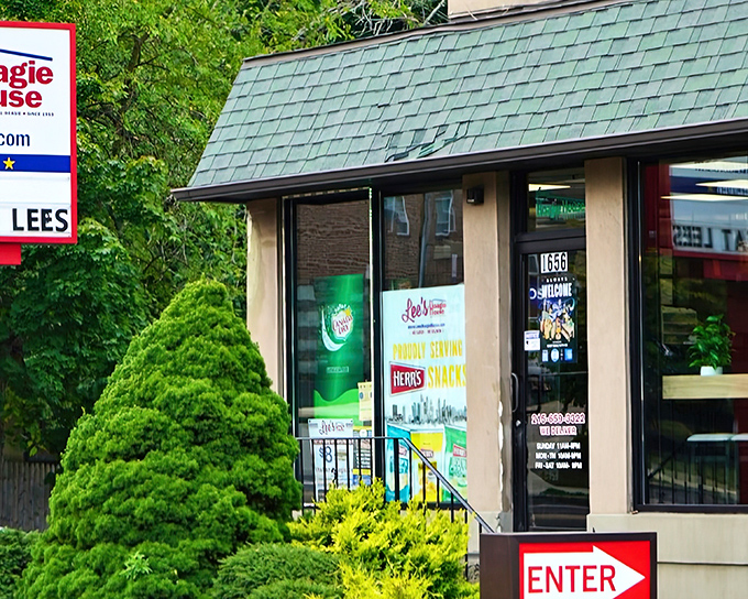 The unassuming green-trimmed exterior of Lee's Hoagie House stands as a beacon to sandwich lovers. Behind that modest façade lies hoagie heaven waiting to be discovered.