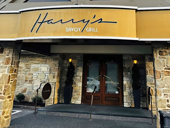 The stone facade of Harry's Savoy Grill stands like a culinary fortress, promising treasures within that Delaware locals have cherished for years.