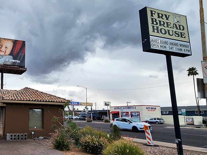 The unassuming exterior of Fry Bread House proves once again that James Beard Awards don't require fancy facades—just extraordinary food inside those modest walls.